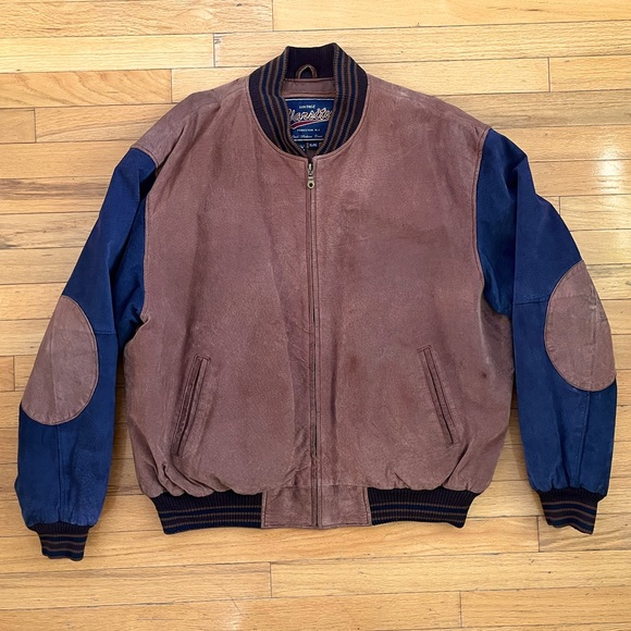Varsity | Jackets & Coats | Vtg Varsity Princeton Suede Bomber Jacket ...